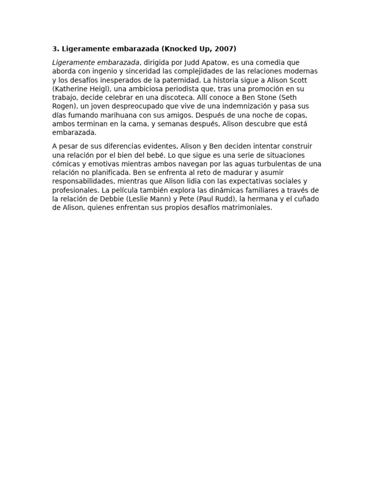 Ligeramente embarazada: comedia y paternidad | PDF