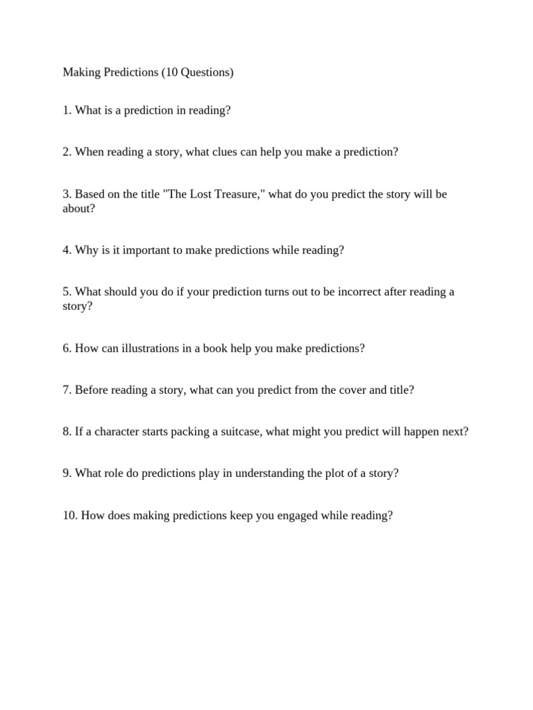 Reading Predictions and Noun Types Guide | PDF