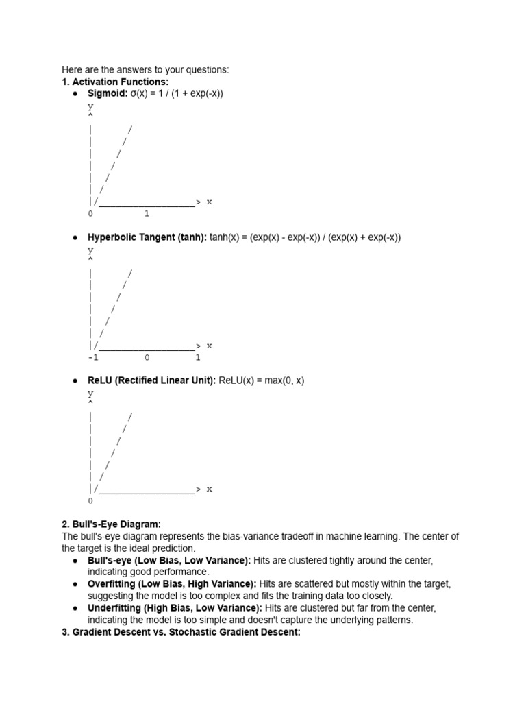 1.write The Formula For Sigmoid, Hyperbolic Tangen... | PDF | Support ...