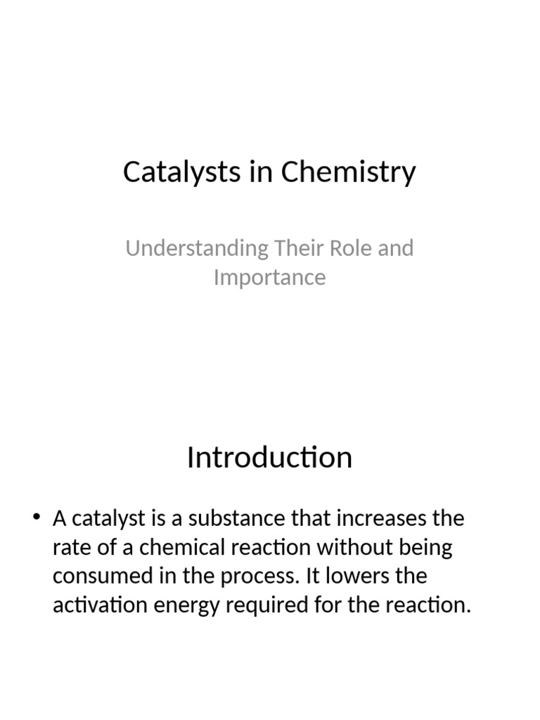 Catalysts in Chemistry | PDF