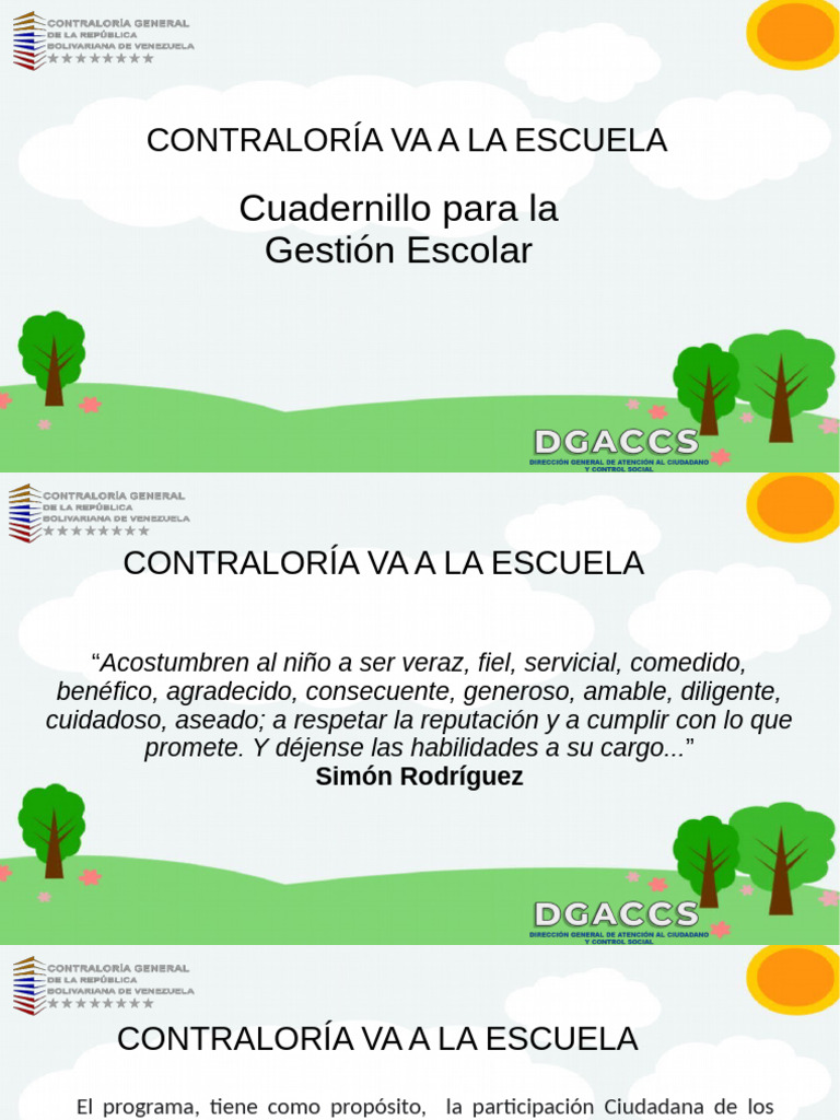 Cuadernillo de Contraloría Escolar | PDF | Participación pública | Escuelas
