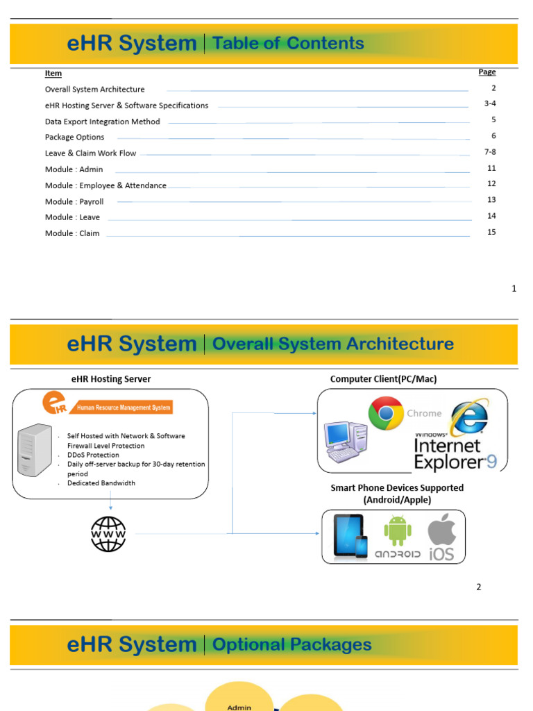 eHR System Overview and Modules | PDF | World Wide Web | Internet & Web