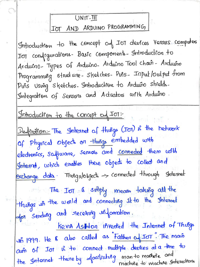 Iot - Unit 3 Notes | PDF