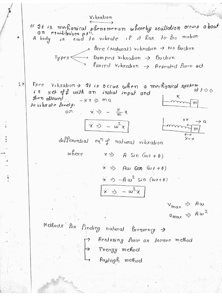 Vibration Complete Notes | PDF