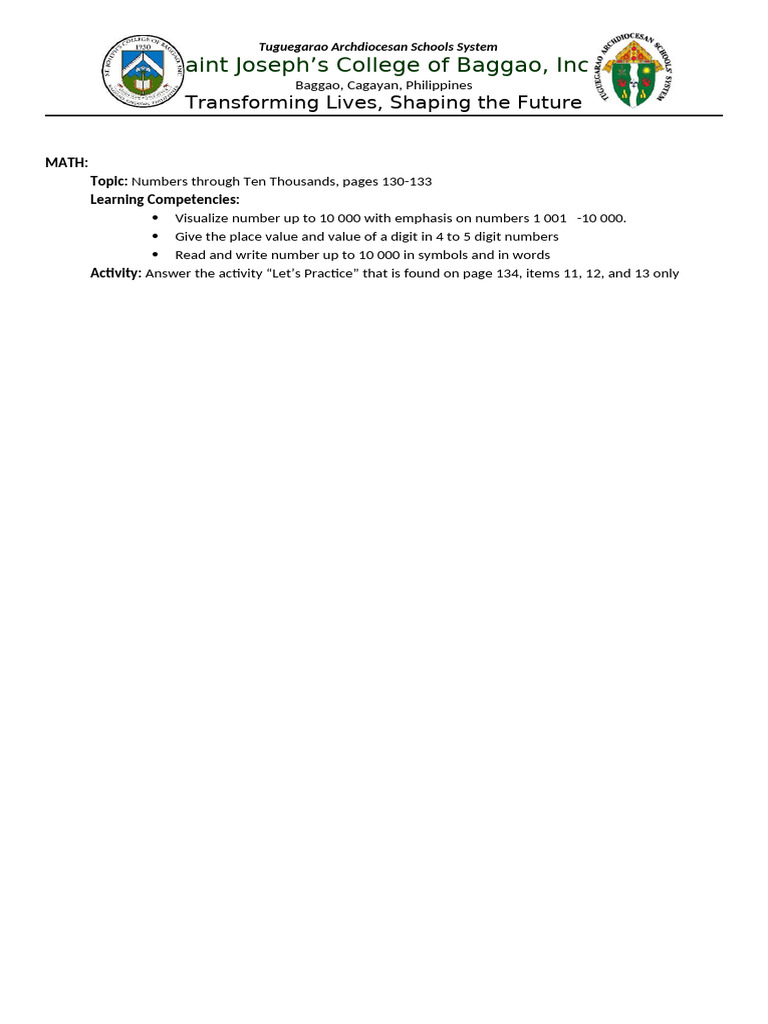 Grade 3-Week 1 | PDF