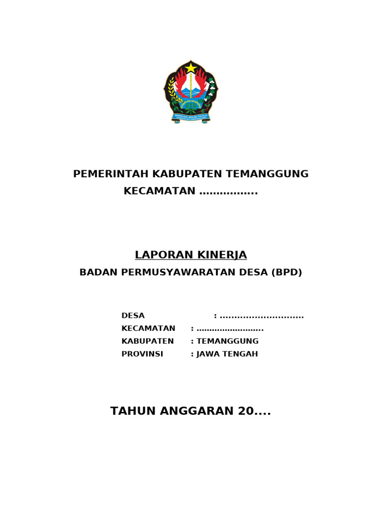 CONTOH LAP. KINERJA BPD | PDF