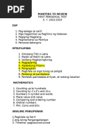 Pointers To Review For 1ST Quarter Exam, Schedule | PDF