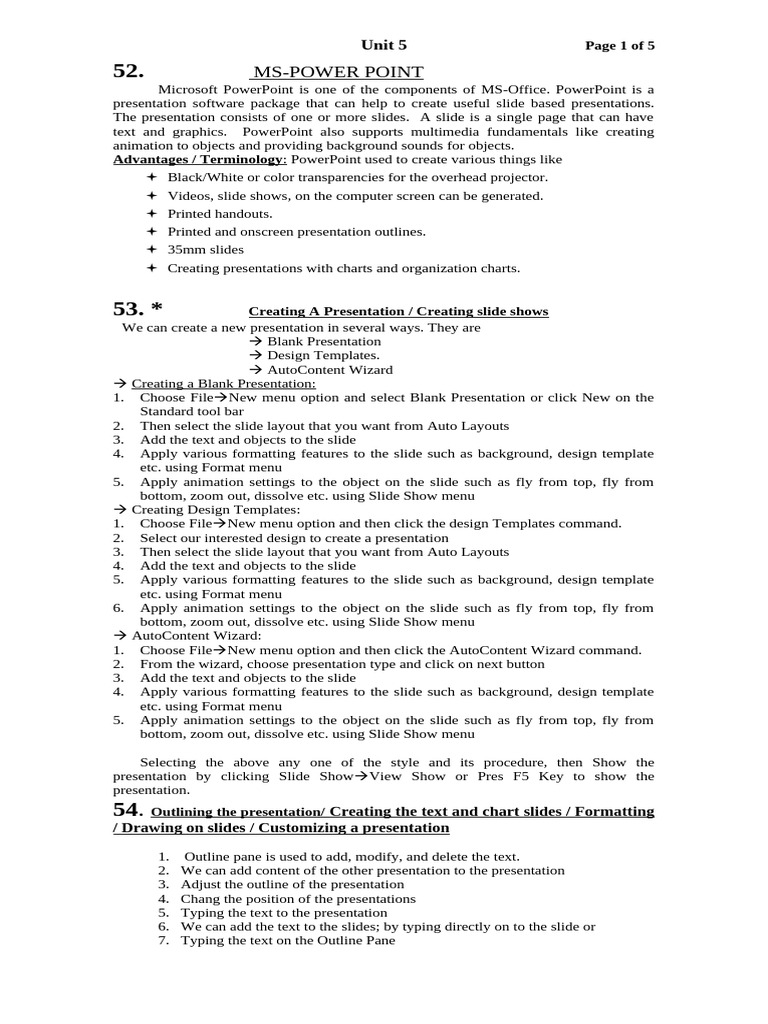 Unit 5 | PDF | Microsoft Access | Microsoft Power Point