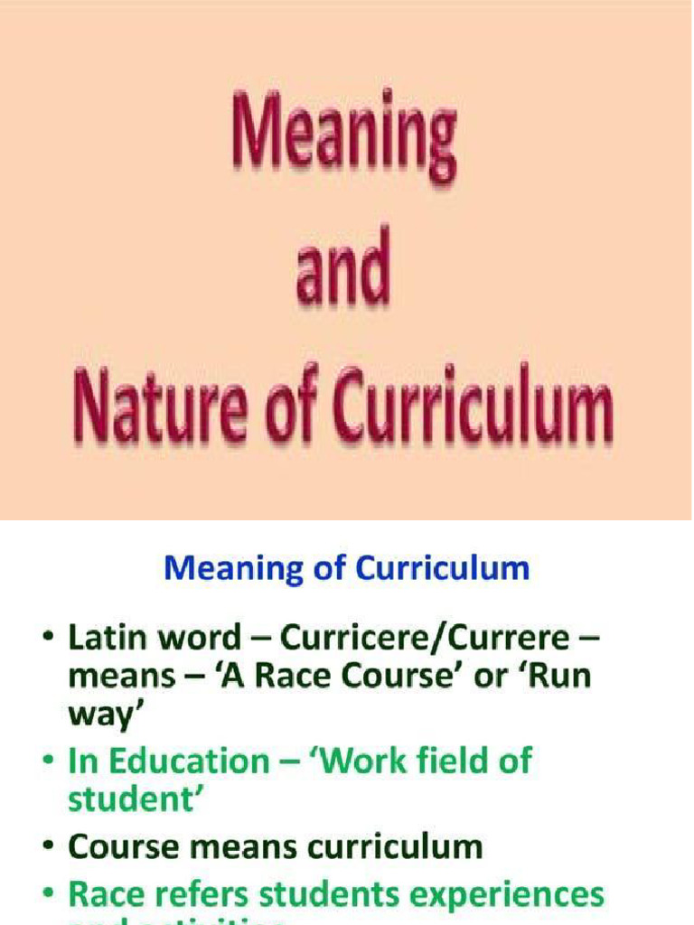 Curriculum Meaning Students | PDF