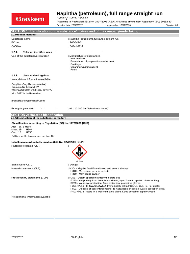 SDS - PB - NAFTA FULL RANGE - EUROPA - INGLÊS | PDF | Personal ...