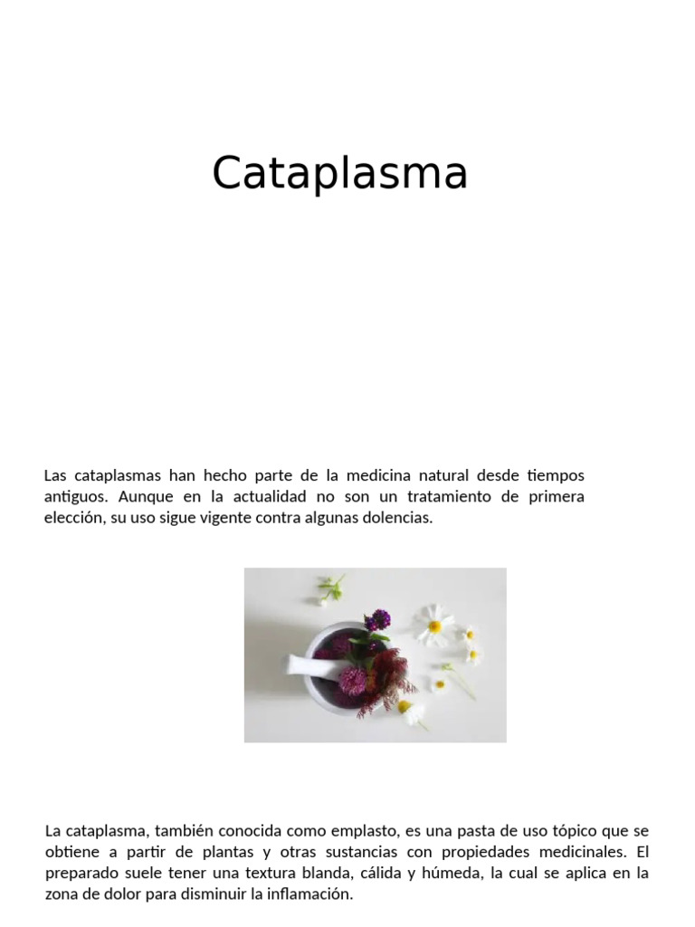 Beneficios y tipos de cataplasmas | PDF