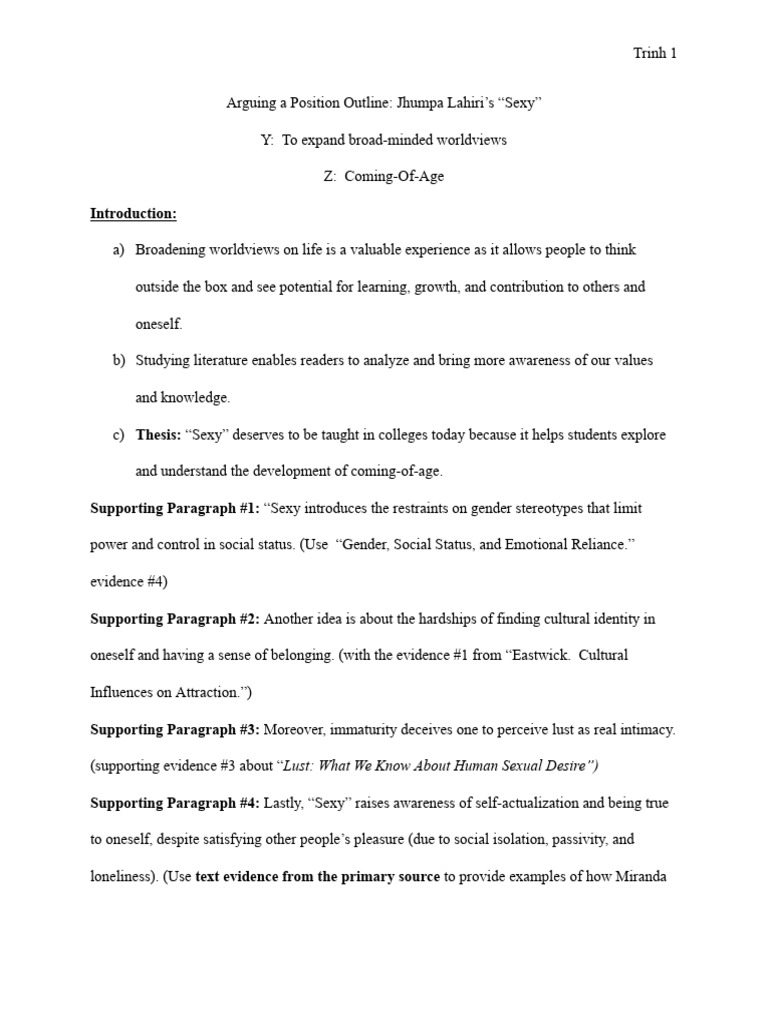 Arguing A Position Outline | PDF | Social Psychology | Behavioural Sciences