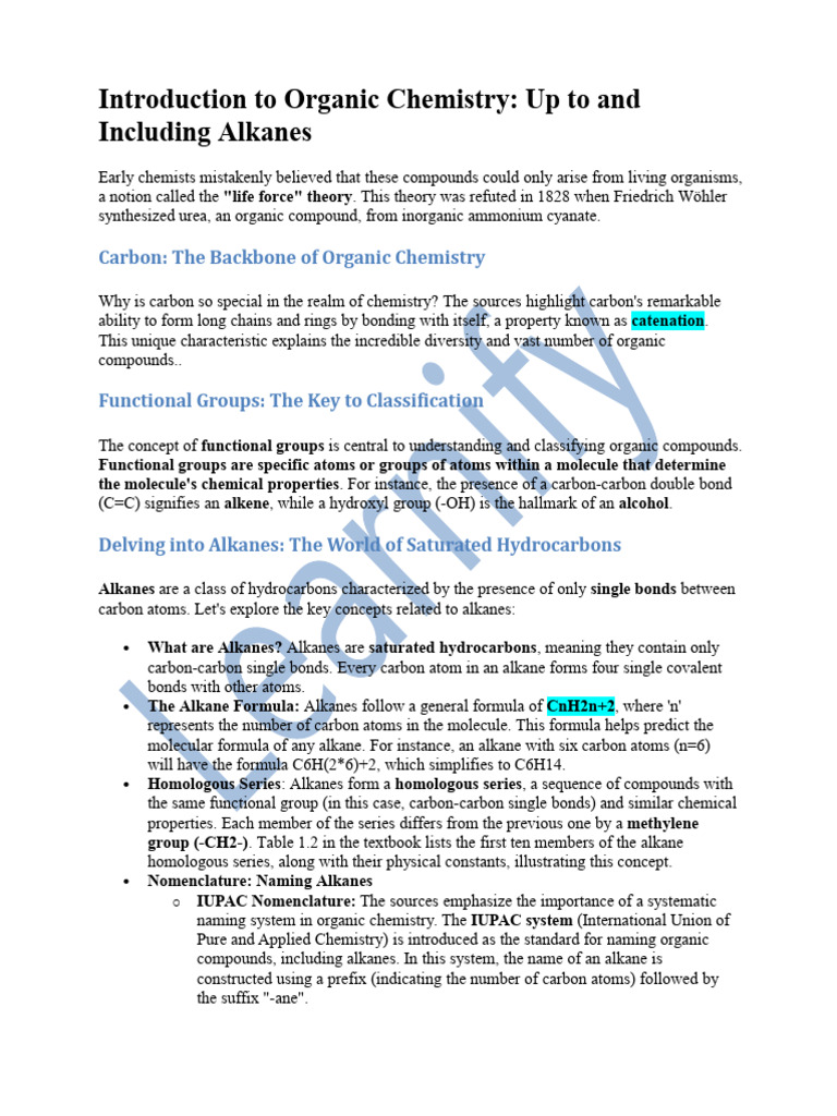 Grade 10 Chemistry Unit 1 | PDF | Alkene | Alkane