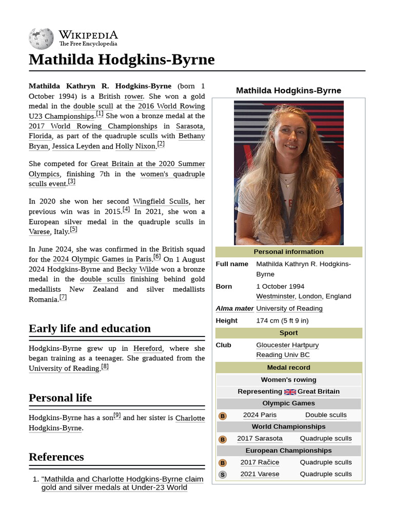 Mathilda_Hodgkins-Byrne | PDF | Rowing | Summer Olympic Games