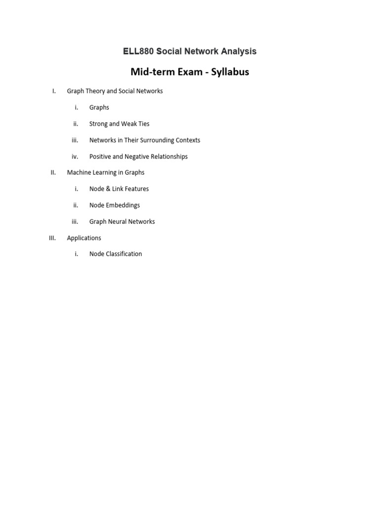 Mid Term Syllabus | PDF