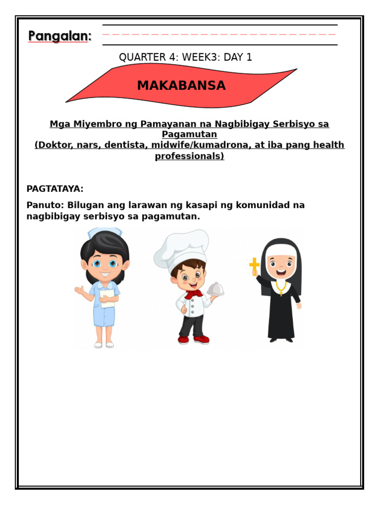 WORKSHEET-MAKABANSA-Q4-WEEK3 | PDF