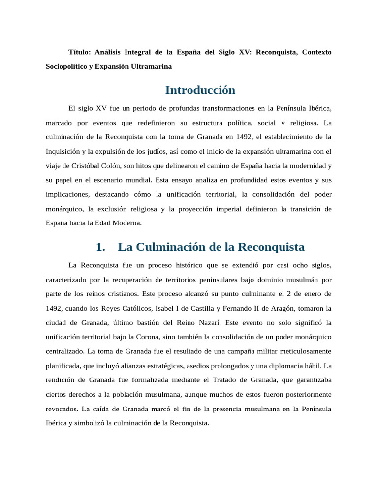 Actividad 2 Documento - APA7 | PDF | Imperio español | España