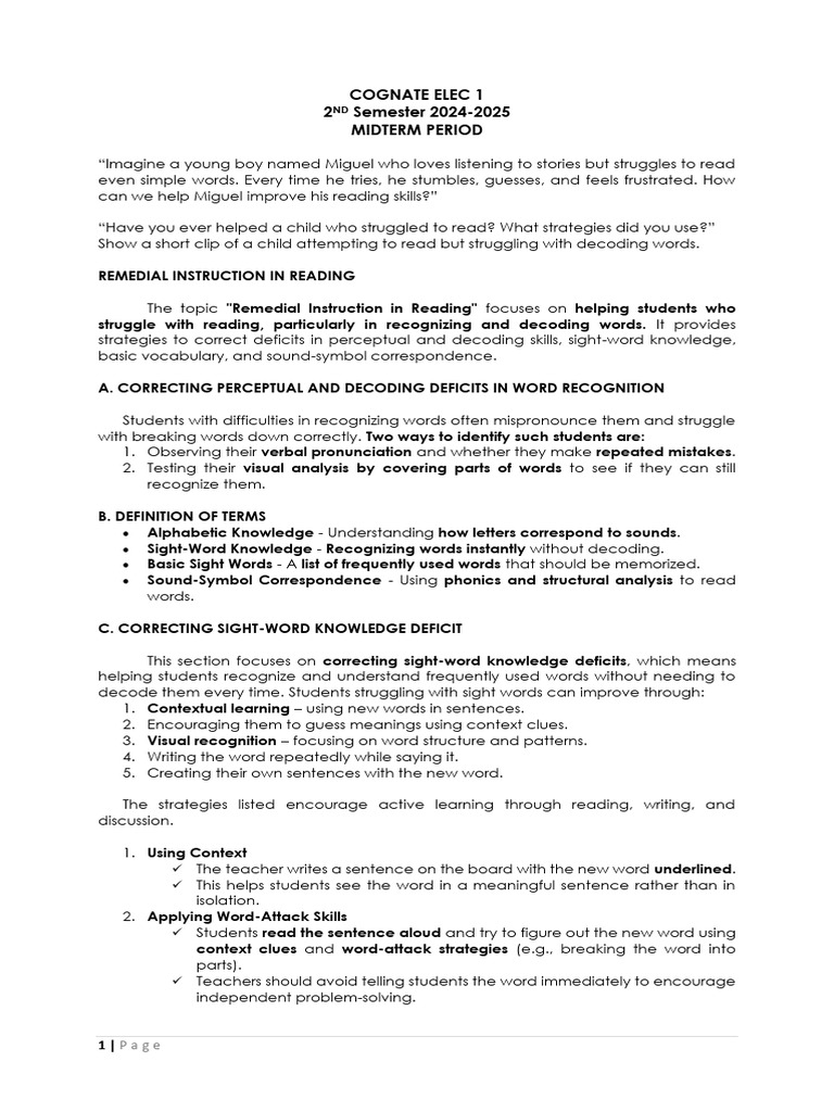 Remedial Reading Instruction Strategies | PDF | Phonics | Syllable