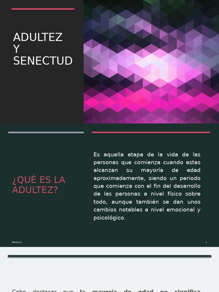 Semana 6. Adultez y Senectud | PDF | Adultos | Vejez