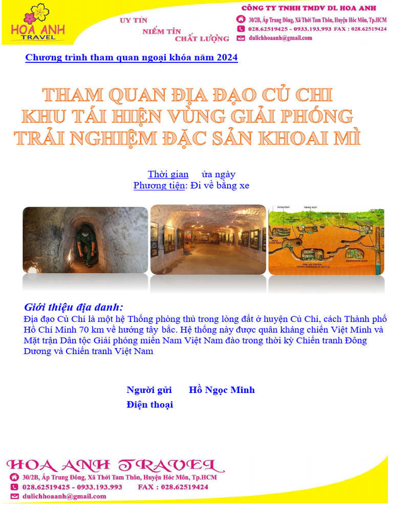 Dia Dao Cu Chi - Khu Tai Hien Vung Giai Phong | PDF