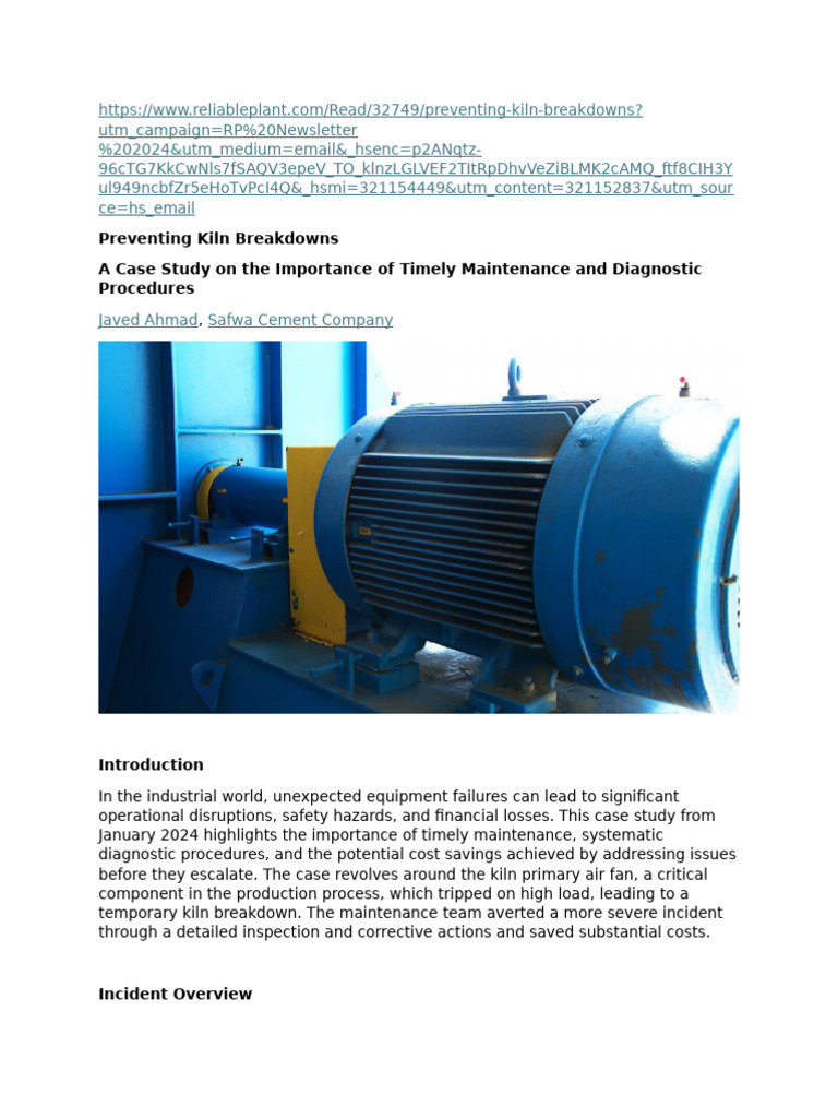 Preventing Kiln Breakdowns Guide | PDF | Reliability Engineering | Safety