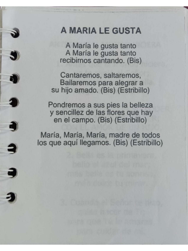 Cancionero L de M 05 A María Le Gusta | PDF