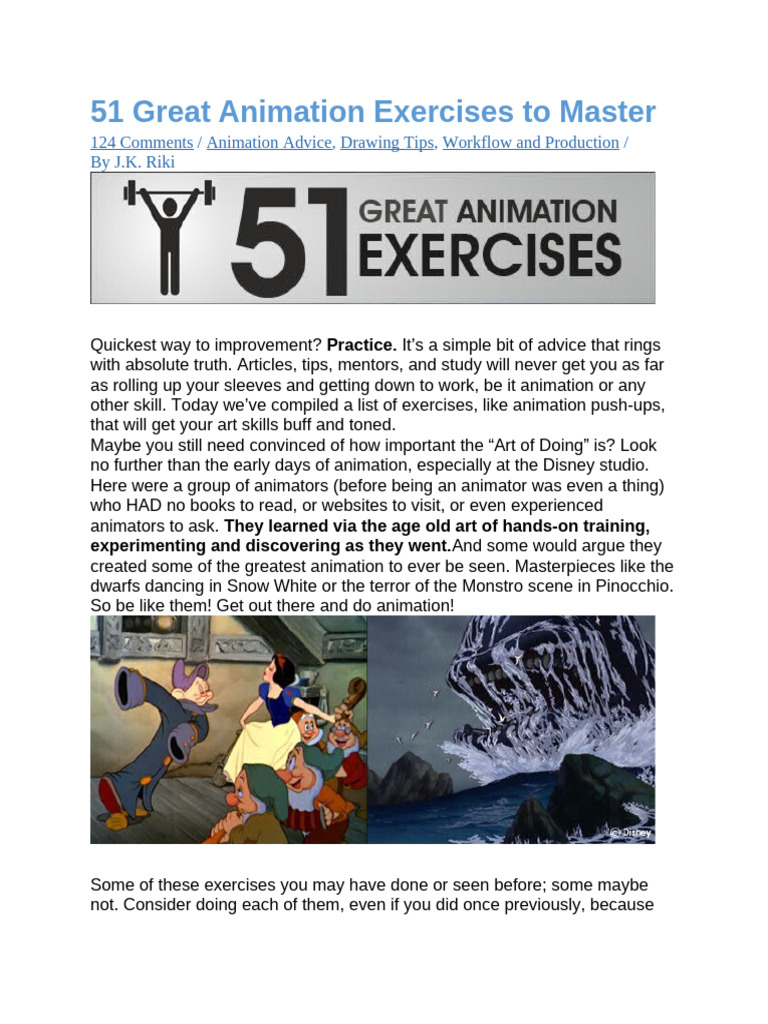 51 Great Animation Exercises To Master | PDF