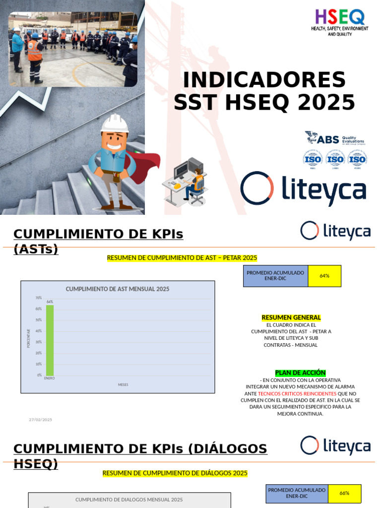 INDICADORES SST - HSEQ - KPIs ACUMULADO 2025 | PDF