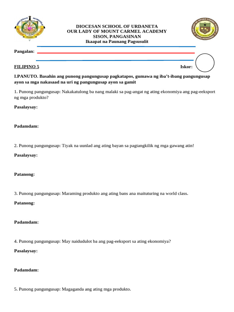 4th Prelim Fil Grade 5&6 | PDF