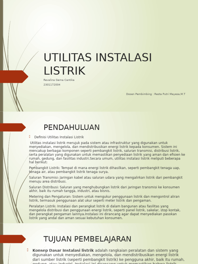 UTILITAS INSTALASI LISTRIK | PDF