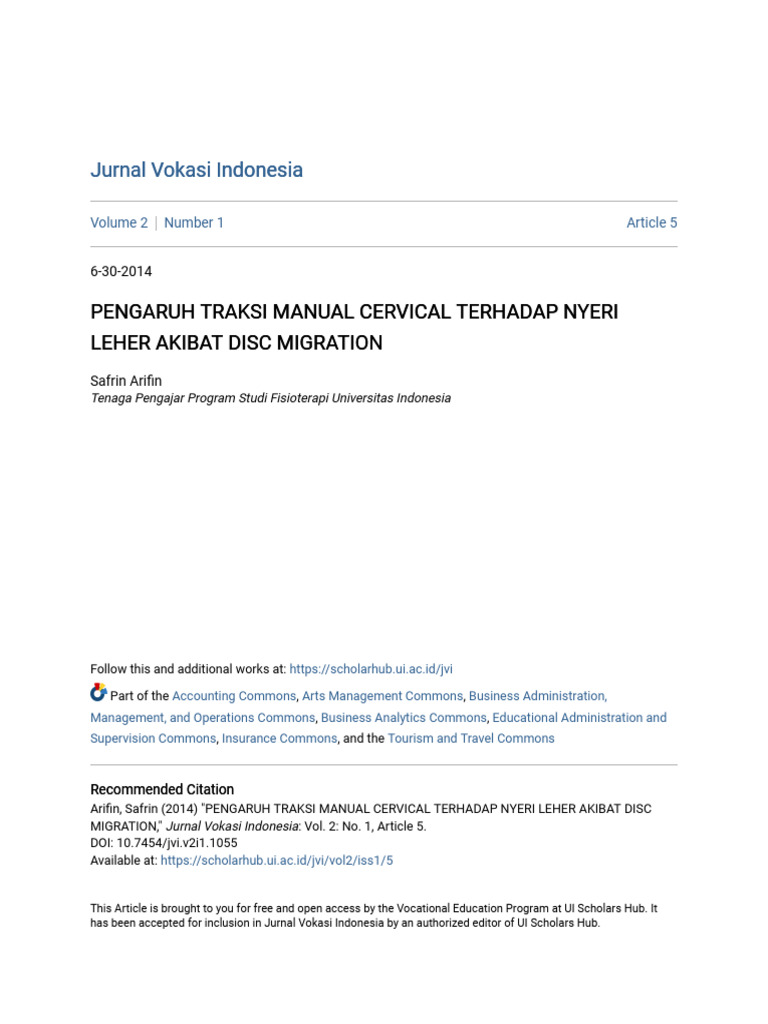 Traksi Manual Cervical untuk Nyeri Leher | PDF