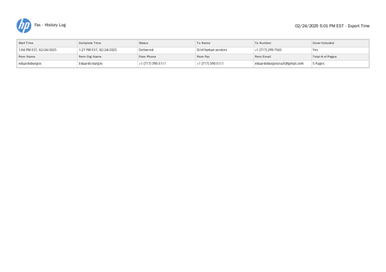Fax Log Bcc28803 | PDF