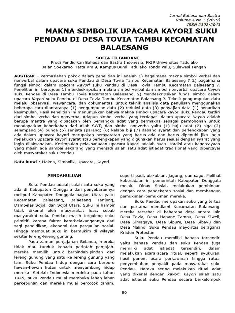 Makna Simbolik Upacara Kayori Pendau | PDF