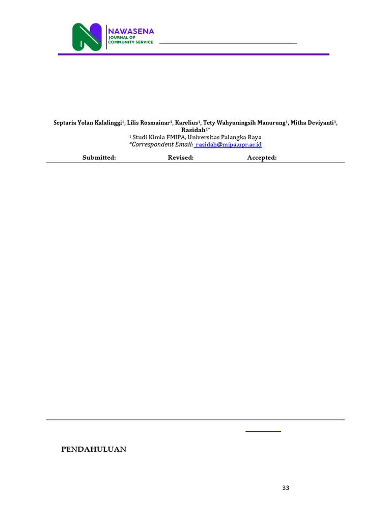 Septaria Yolan Kalalinggi, Lilis Rosmainar, Karelius, Tety Wahyuningsih Manurung, Mitha ...