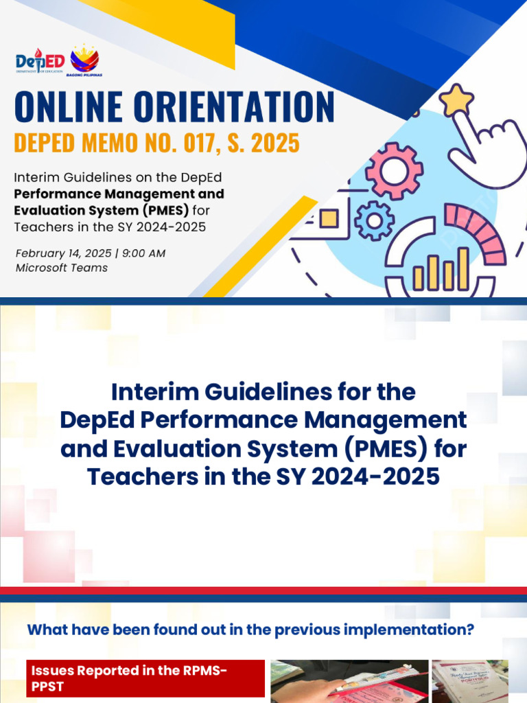 Interim PMES Guidelines for Teachers 2024-2025 | PDF | Learning | Teachers