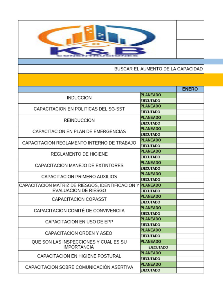 PG-SST-001 Programa de Capacitacion Anual | PDF | Creación de capacidad