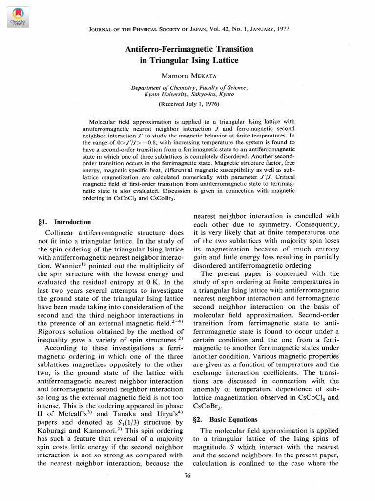 Mekata Triangular Lattice | PDF