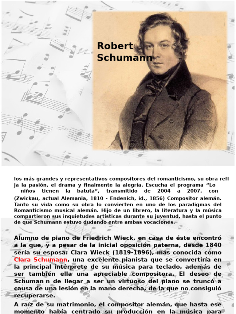 En 1810 Nace Robert Schumann | PDF | Leonardo Da Vinci | Robert Schumann