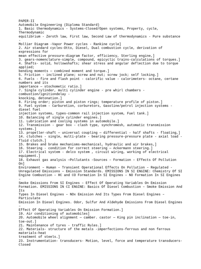 SYLLABUS FOR AMVI PREP | PDF | Exhaust Gas | Engines