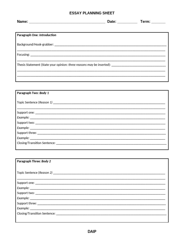 Essay Planning Template Guide | PDF | Essays