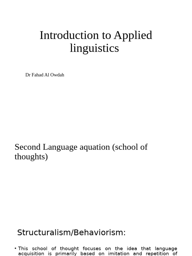 Introduction To Limguistics L3 | PDF | Language Acquisition | Learning