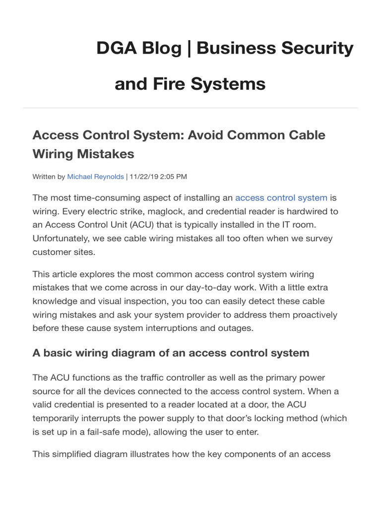 Common Access Control Wiring Mistakes | PDF | Access Control ...