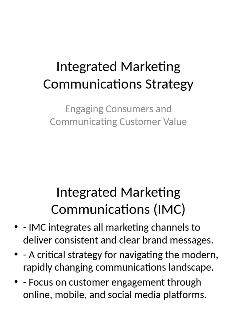 IMC Presentation | PDF
