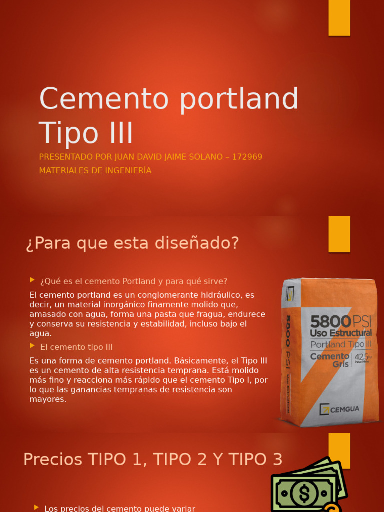 Cemento Portland Tipo III | PDF