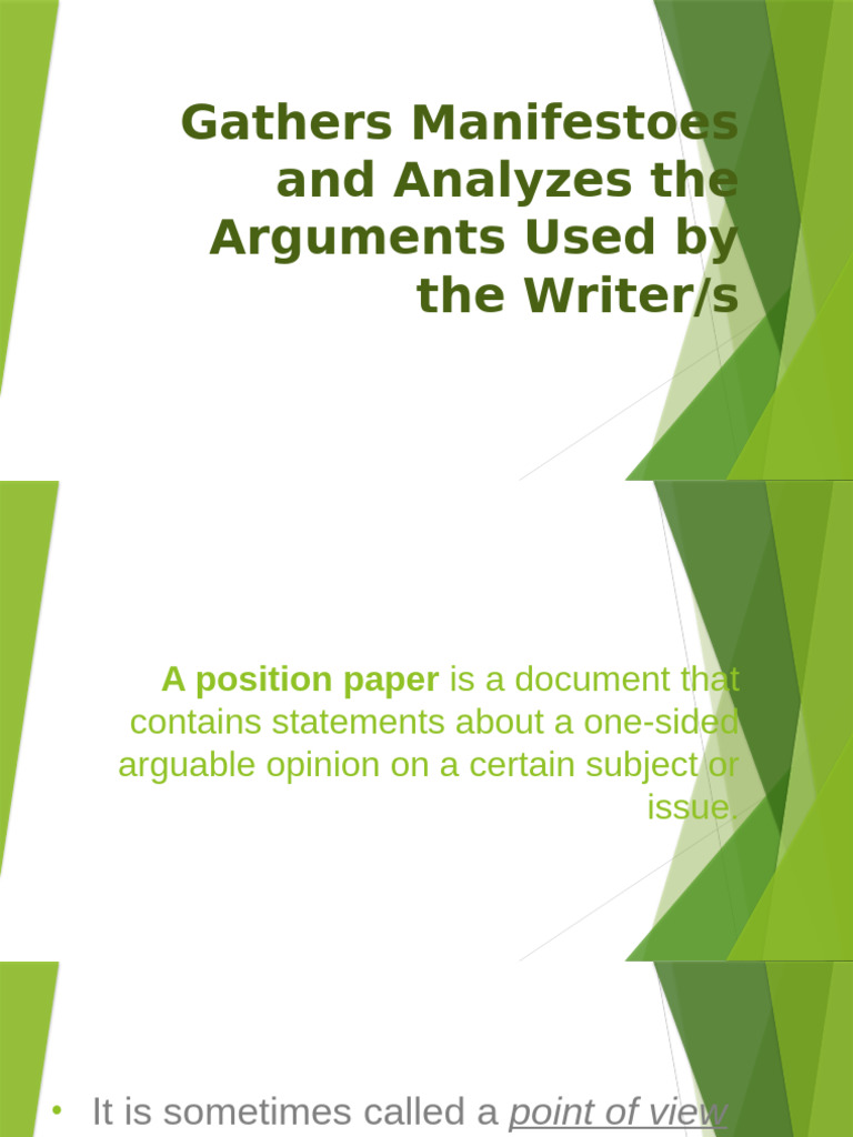 Writing and Analyzing Manifestoes | PDF | Argument | Inductive Reasoning