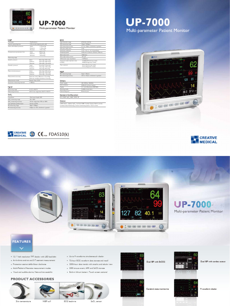 Up-7000 Multi-Parameter Patient Monitor | PDF | Clinical Medicine ...