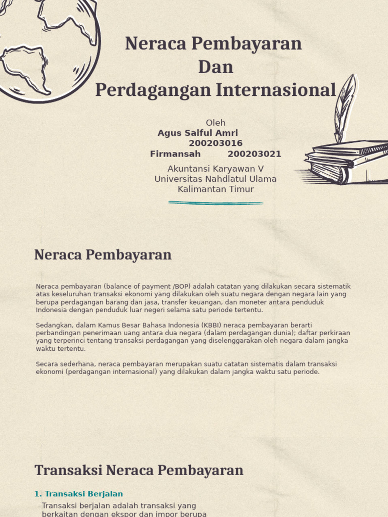 Neraca Pembayaran Dan Perdagangan Internasional - Firmansah - Agus ...