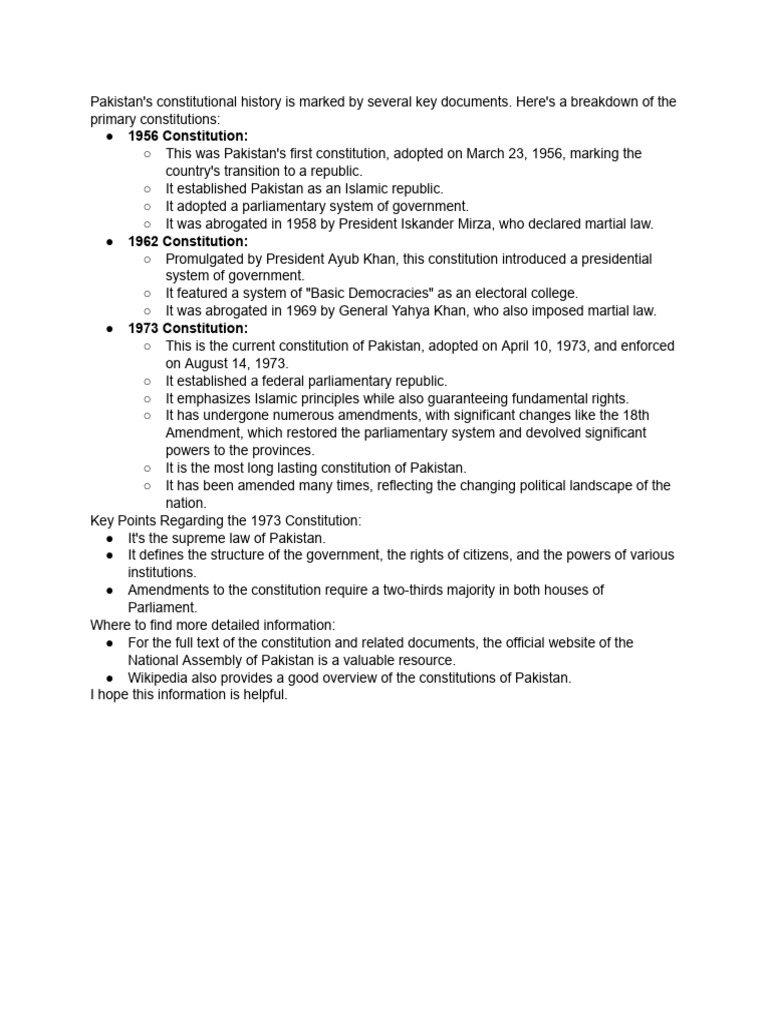 Detailed Facts and Figures About All Constitutions.. | PDF