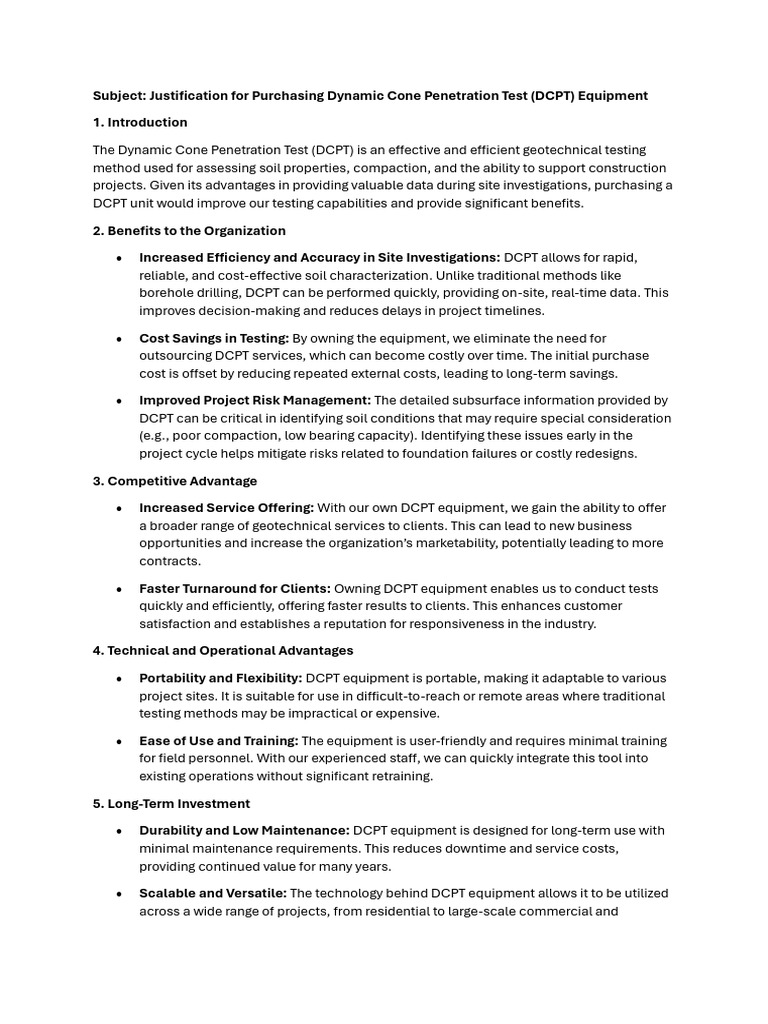 DCP JUSTIFICATION | PDF | Geotechnical Engineering | Business