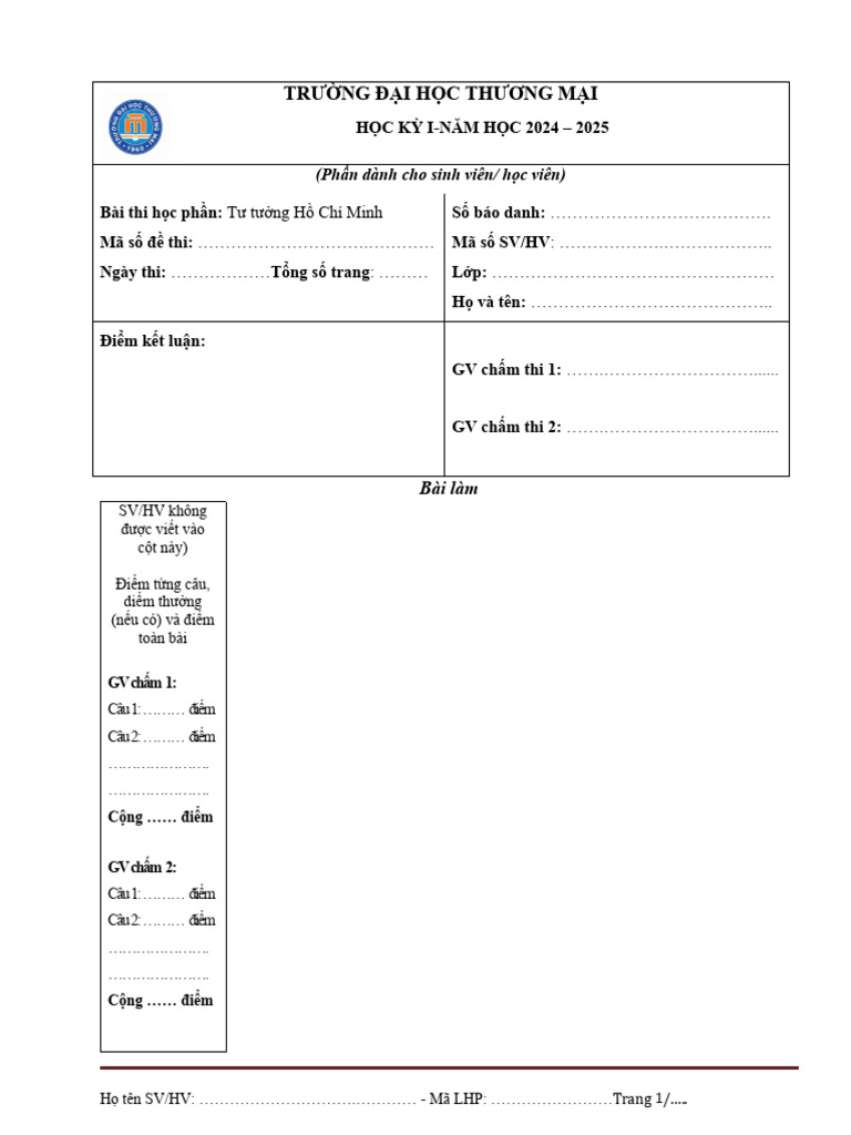 Bài Thi TTHCM | PDF